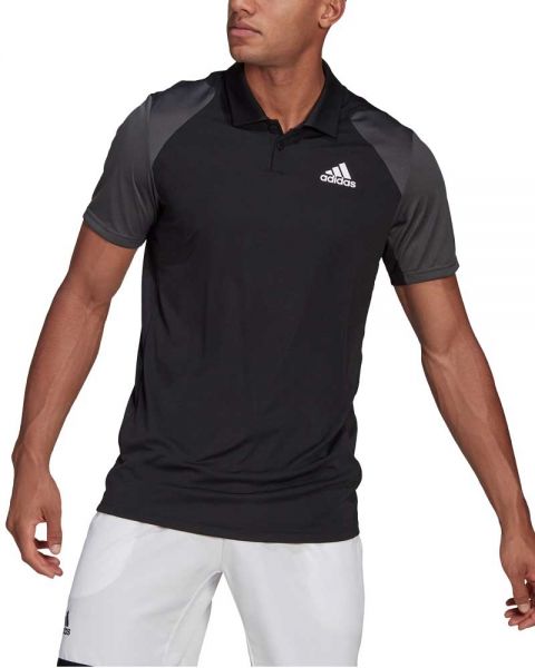 Polo ADIDAS Club Negro Gris - Diseño deportivo